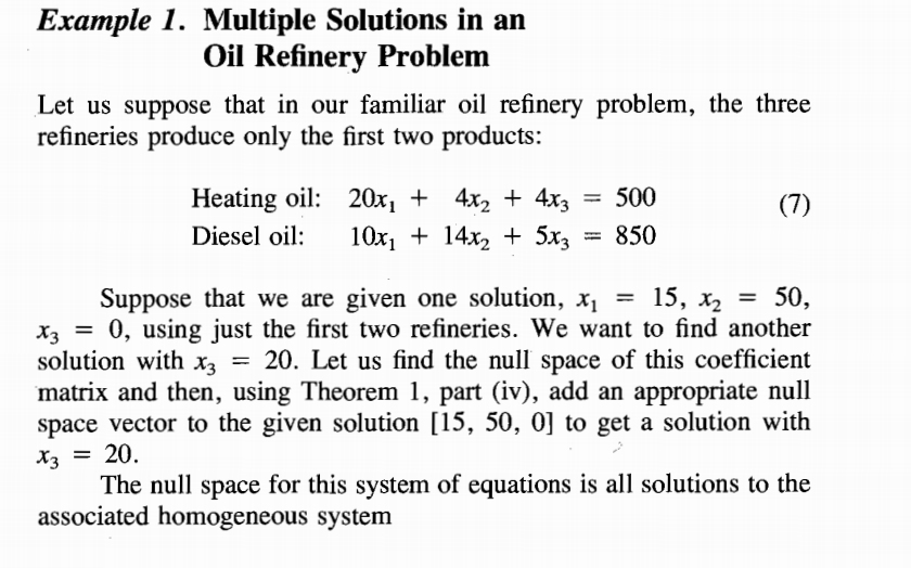 Solved Example 1. Multiple Solutions in an Oil Refinerv | Chegg.com