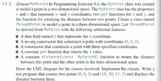 Solved In Programming Exercise 9.4, the MyPoint class was | Chegg.com