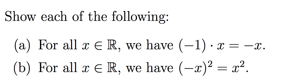 Solved Show each of the following: For all x Element R, we | Chegg.com