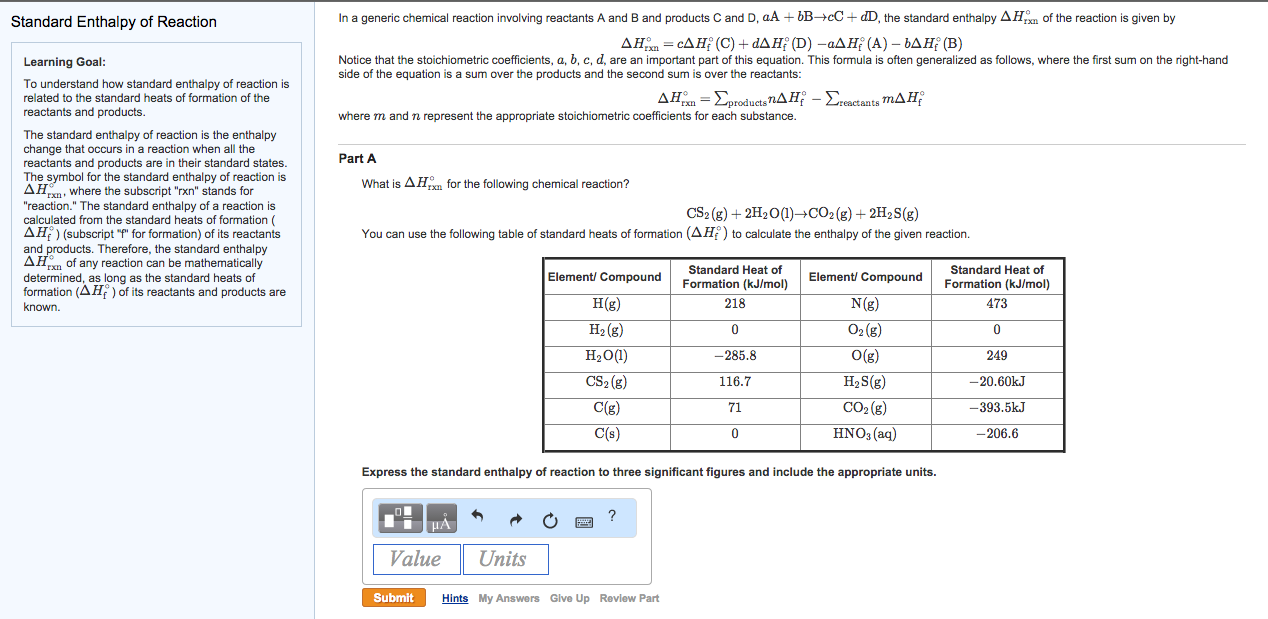 Solved Standard Enthalpy of Reaction Learning Goal: To | Chegg.com