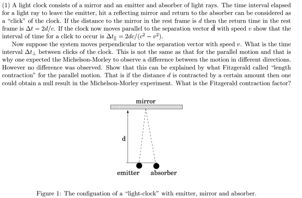 Solved 1 A Light Clock Consists Of A Mirror And An Emitter Chegg solved-1-a-light-clock-consists-of-a-mirror-and-an-emitter-chegg