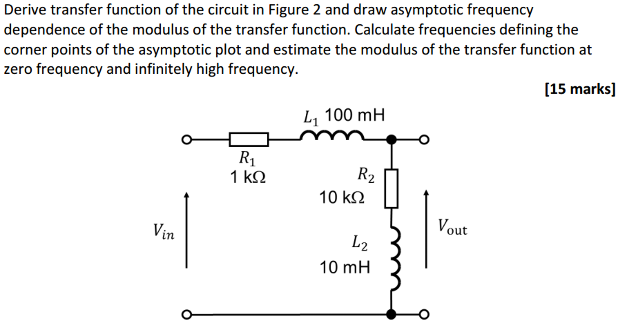 Solved Derive transfer function of the circuit in Figure 2 | Chegg.com