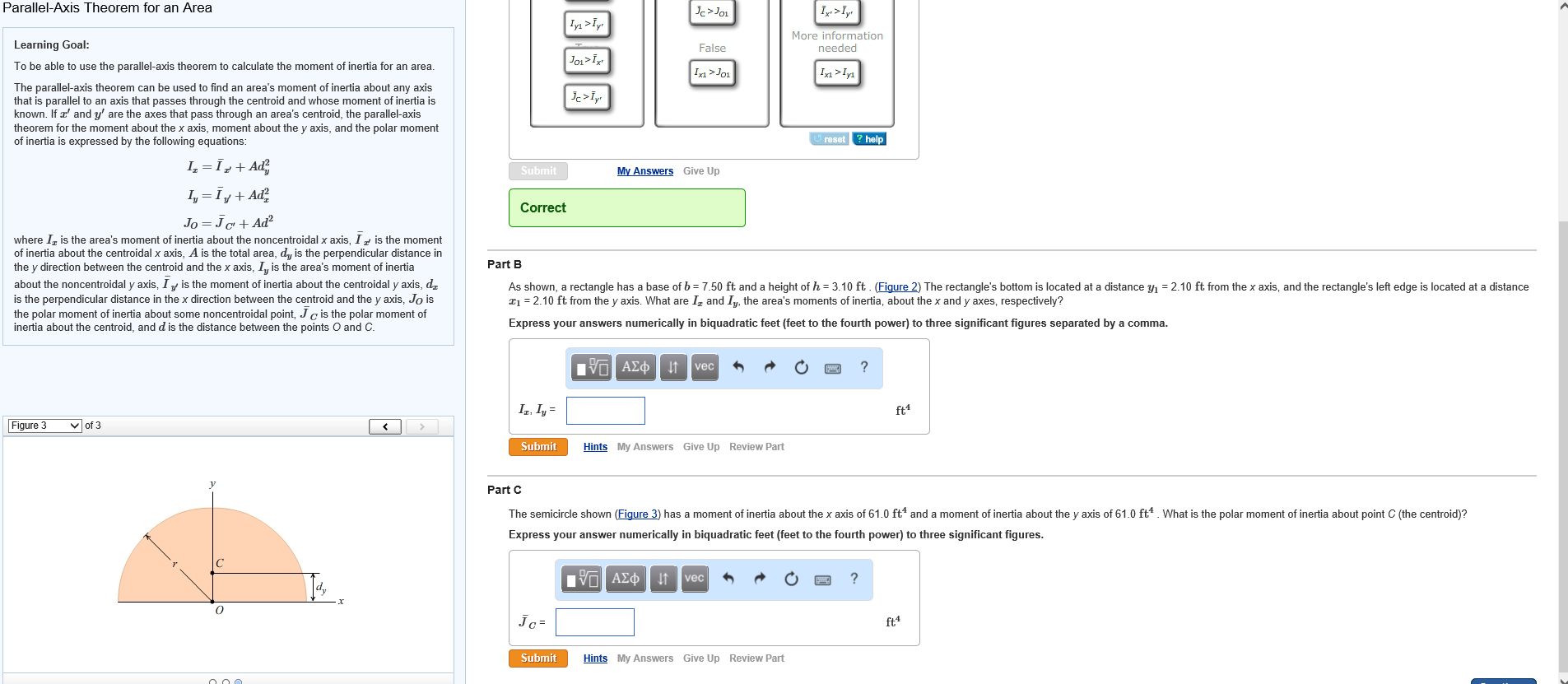 Solved Parallel-Axis Theorem for an Area Learning Goal: To | Chegg.com