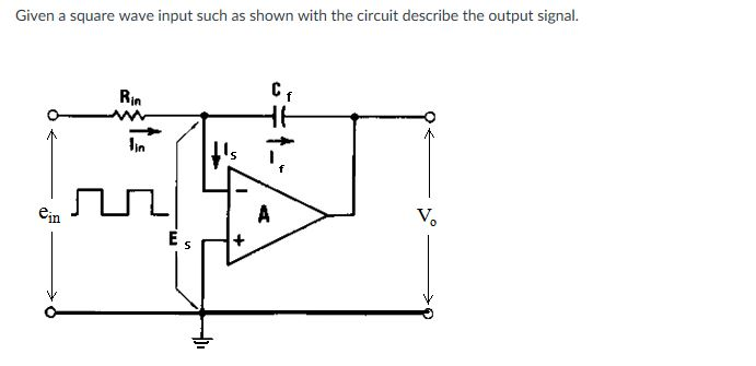 Solved Given a square wave input such as shown with the | Chegg.com