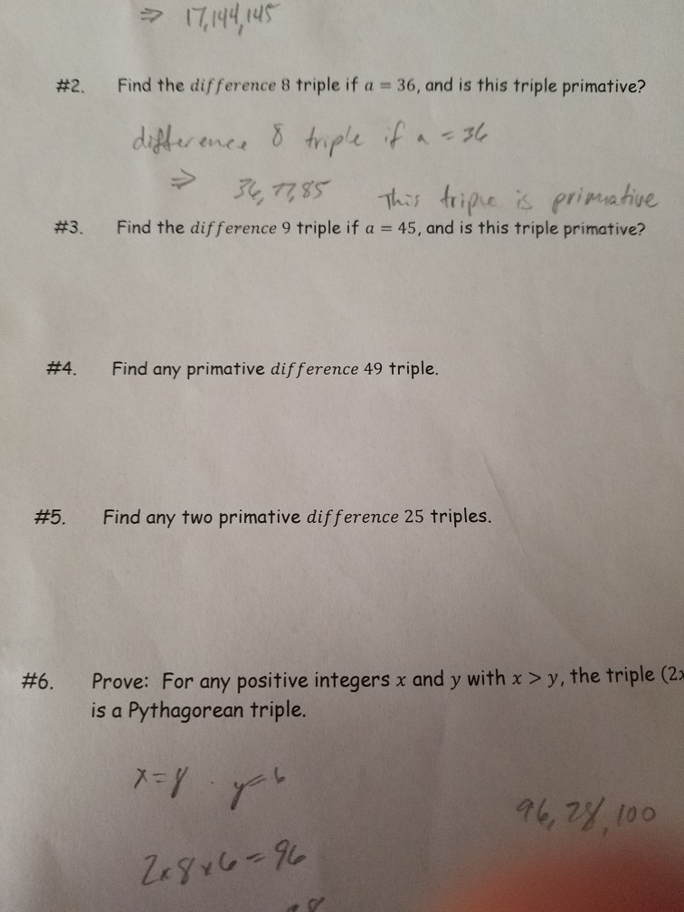 Solved Find the difference 8 triple if a = 36, and is this | Chegg.com