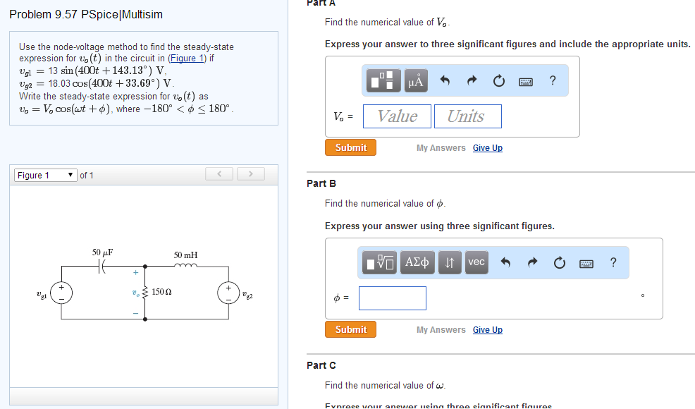 Solved Use the node-voltage method to find the steady-state | Chegg.com