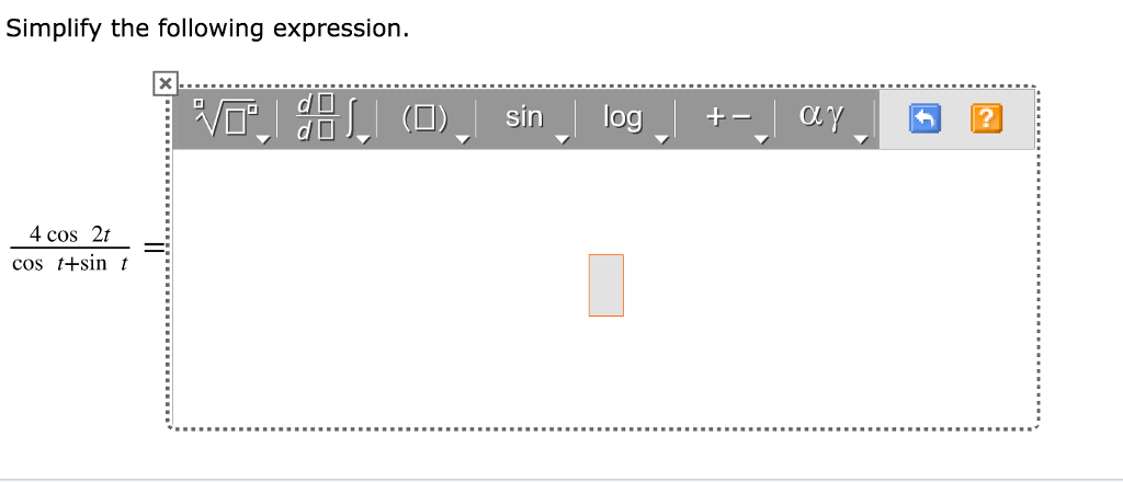 Solved Simplify the following expression. sin | log | +-| Cl | Chegg.com