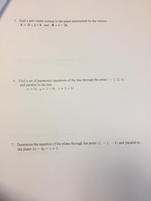Solved Find a unit vector normal to the plane determined by | Chegg.com