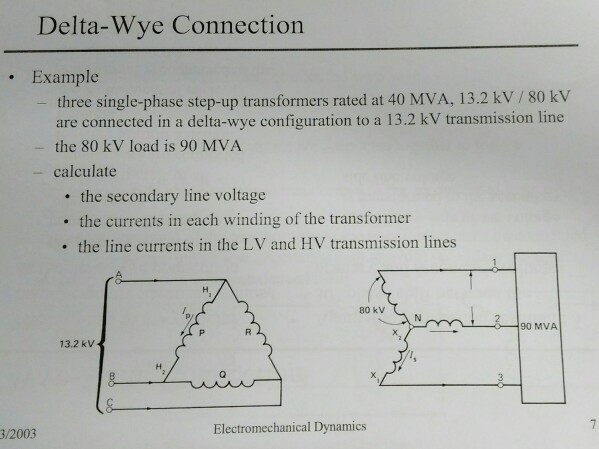 Solved Delta-Wye Connection Example three single-phase | Chegg.com