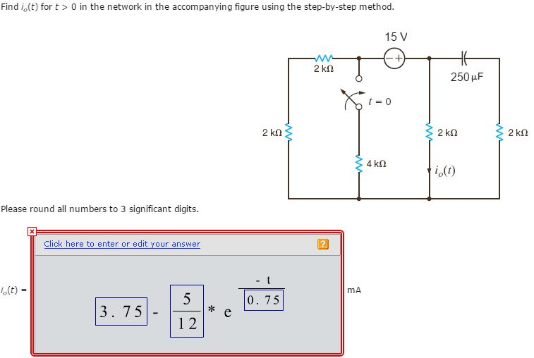 Solved Find i_0 (t) for t > 0 in the network in the | Chegg.com