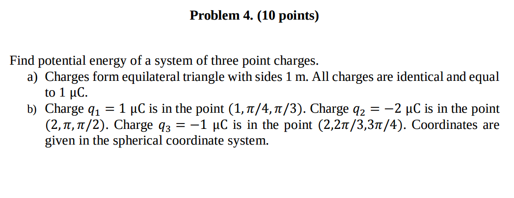 Solved Find potential energy of a system of three point | Chegg.com