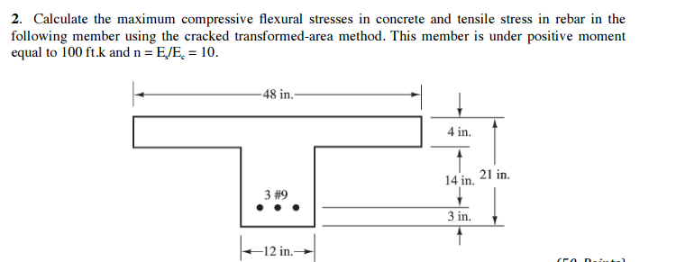Calculate the maximum compressive flexural stresses | Chegg.com