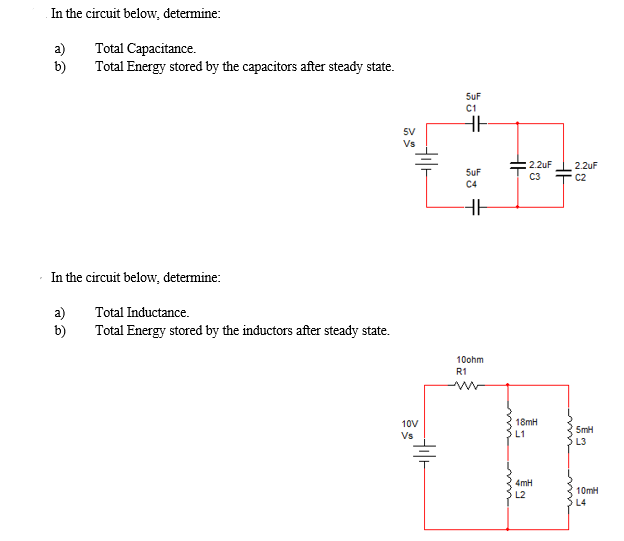 Solved In the circuit below, determine: Total Capacitance. | Chegg.com