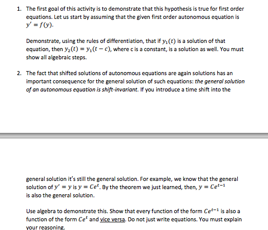 Solved A differential equation is called autonomous when it | Chegg.com