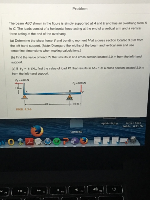 Solved Problem The beam ABC shown in the figure is simply | Chegg.com