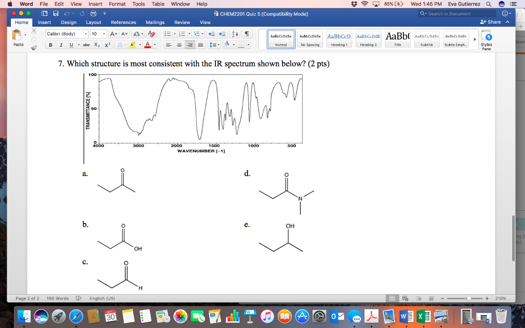 Solved Which structure is most consistent with the IR | Chegg.com