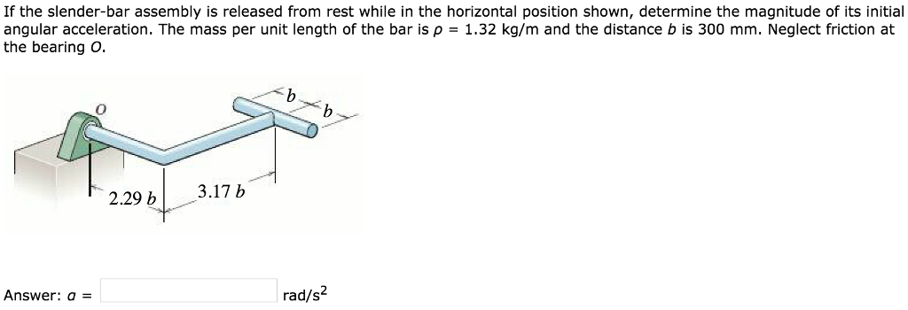 Solved If the slender-bar assembly is released from rest | Chegg.com