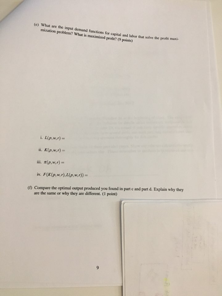 Solved (b) Setup the cost minimization problem. Then find | Chegg.com