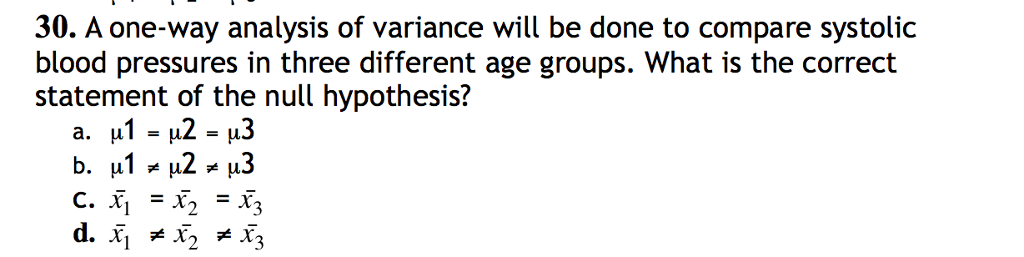 Solved A one-way analysis of variance will be done to | Chegg.com