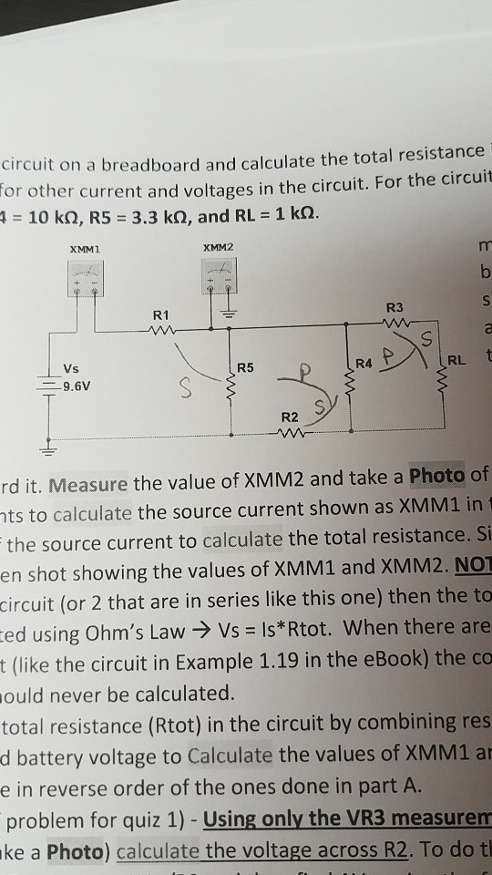 Solved circuit on a breadboard and calculate the total | Chegg.com