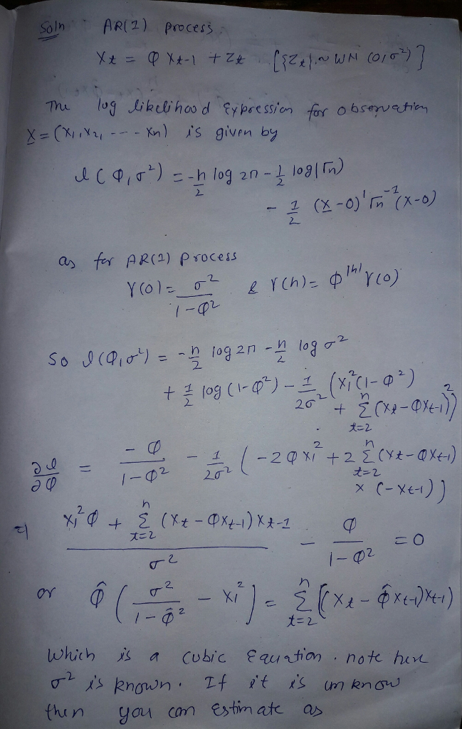 (Solved) - Derive a cubic equation for the maximum likelihood estimate ...