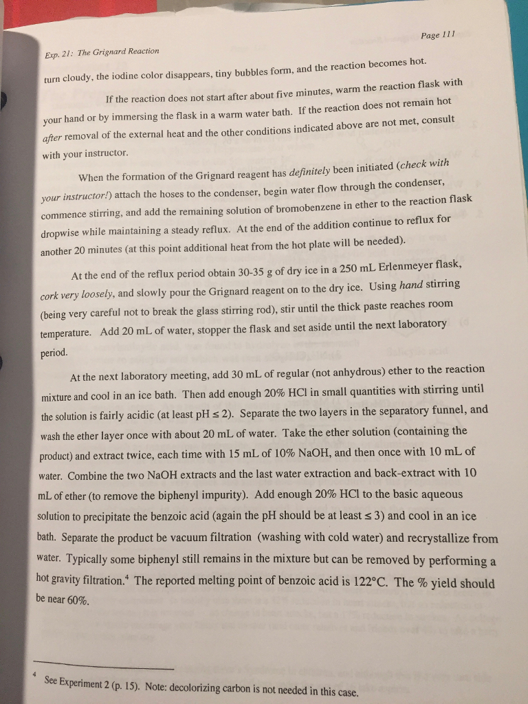 Solved If the reaction does not start after about five | Chegg.com