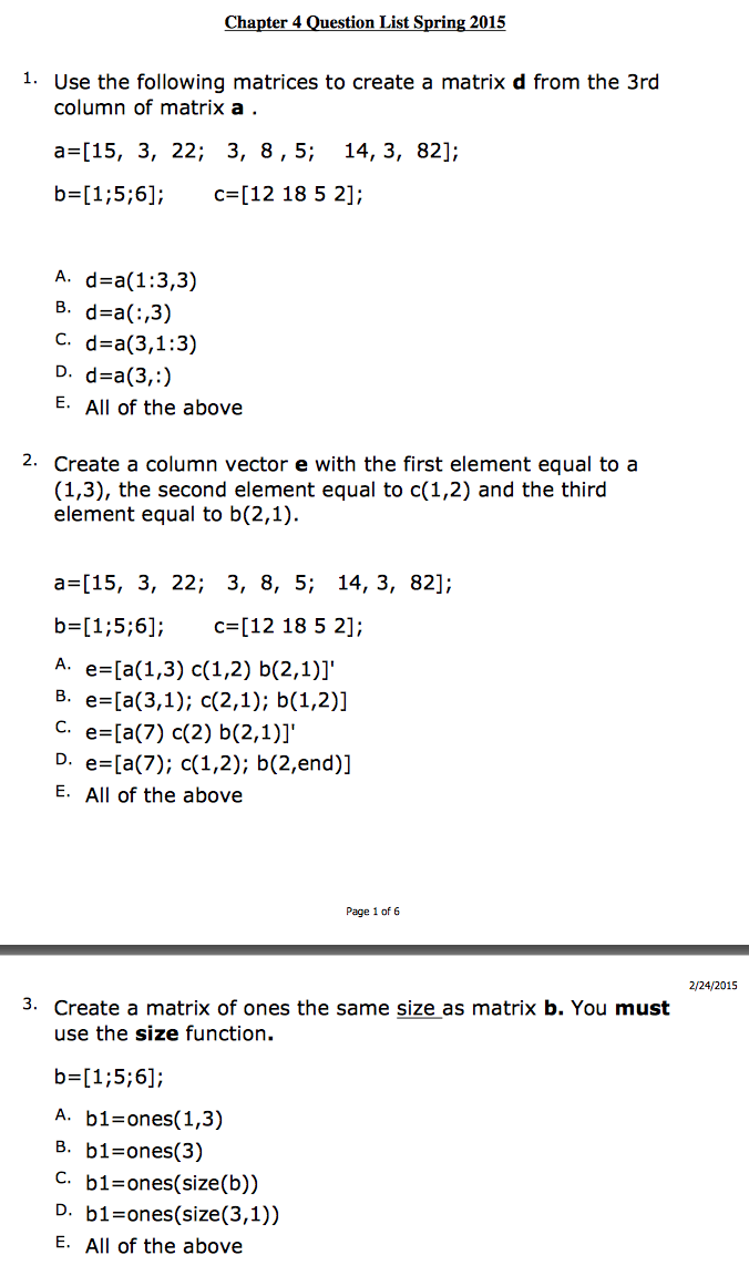 Solved 5. DOT OPERATIONS Let matrix 'a' and 'b' be two 1x3 | Chegg.com