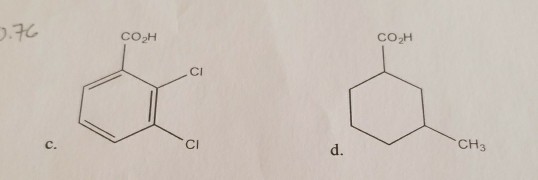Solved CO2H CO2H Cl c. CI d. CH3 | Chegg.com