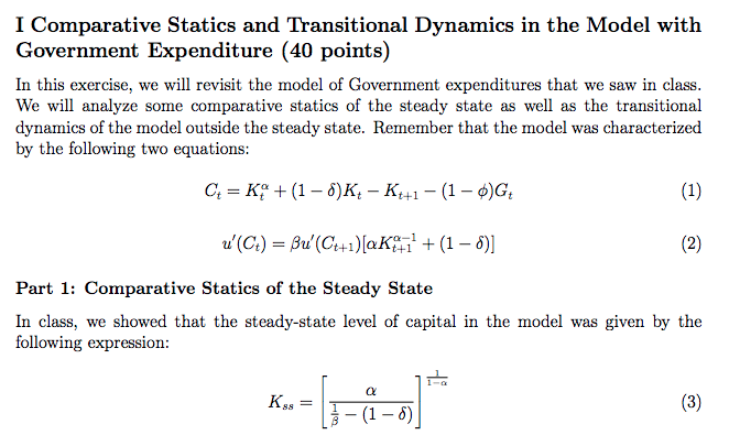 I Comparative Statics and Transitional Dynamics in | Chegg.com