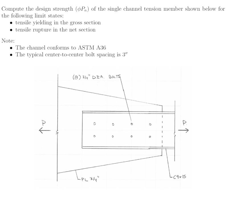 Solved Compute the design strength ( Po) of the single | Chegg.com