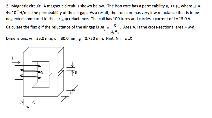 Solved Magnetic circuit: A magnetic circuit is shown below. | Chegg.com