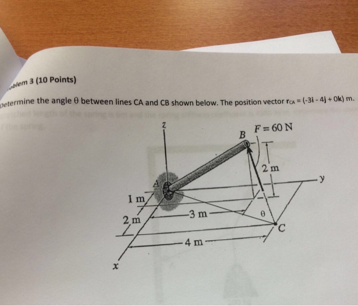 Solved Determine the angle theta between lines CA and CB | Chegg.com