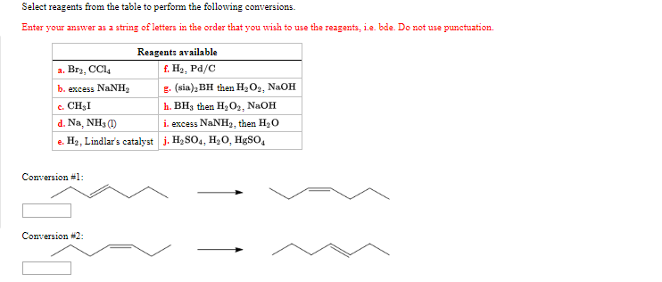 Solved Select reagents from the table to perform the | Chegg.com