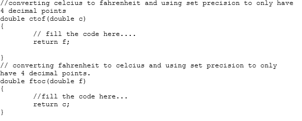 Solved C++ program that converts a Celsius to Fahrenheit and | Chegg.com