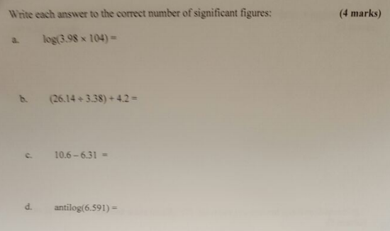 Solved Write each answer to the correct number of | Chegg.com