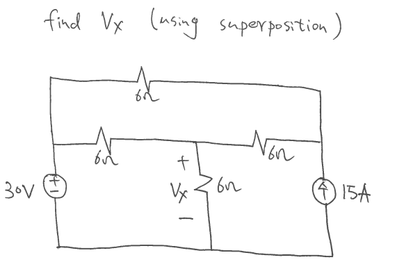 Solved Find Vx using superposition Please explain | Chegg.com