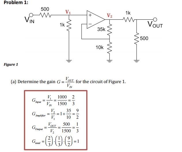 Solved Why is the input gain 1000/1500? Shouldn't it be | Chegg.com