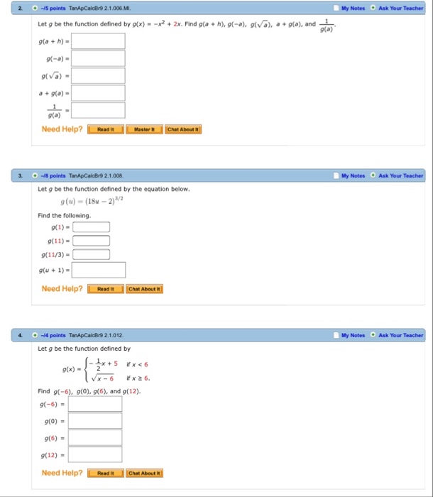 Solved Let g be the function defined by g(x) = -x^2 + 2x. | Chegg.com