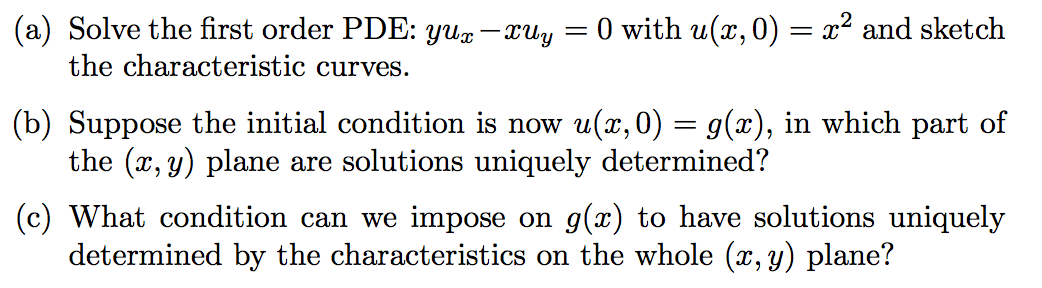 Solved (a) Solve the first order PDE: | Chegg.com