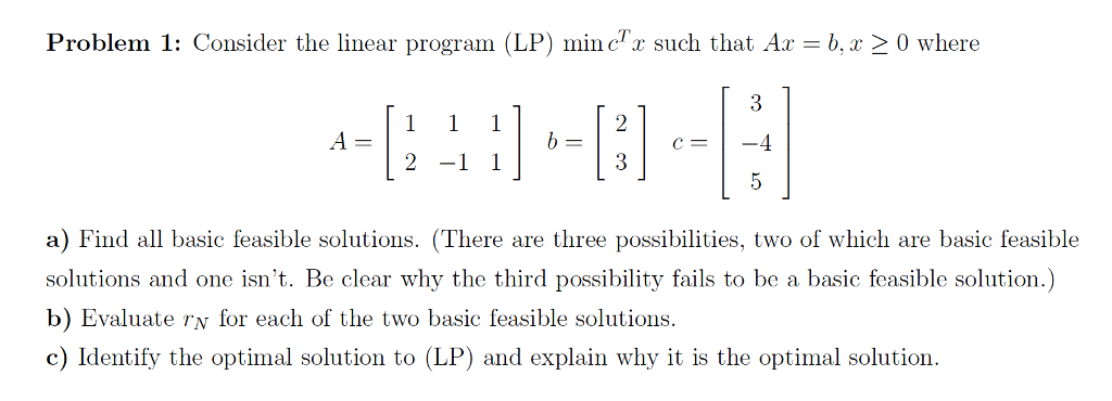Solved I have a question with finding the Basic Feasible | Chegg.com