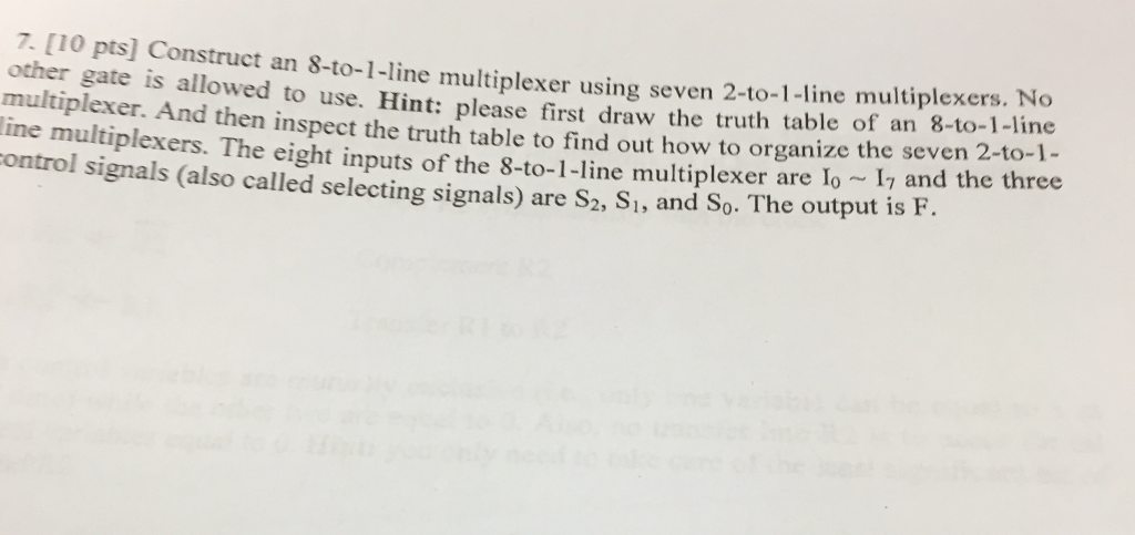 Solved Construct an 8-to-1-line multiplexer using seven | Chegg.com
