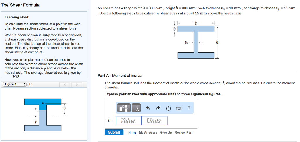 Solved The Shear Formula Learning Goal: To calculate the | Chegg.com