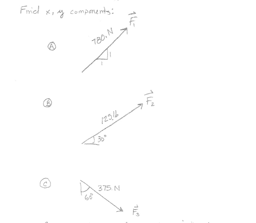 Solved Find x, y components: | Chegg.com