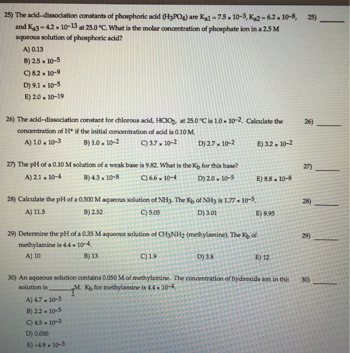 Solved The acid-dissociation constants of phosphoric acid | Chegg.com