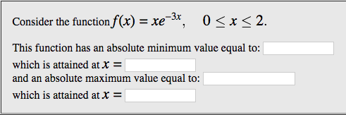Solved Consider the function f(x) -xe -3x 0x2 - - This | Chegg.com