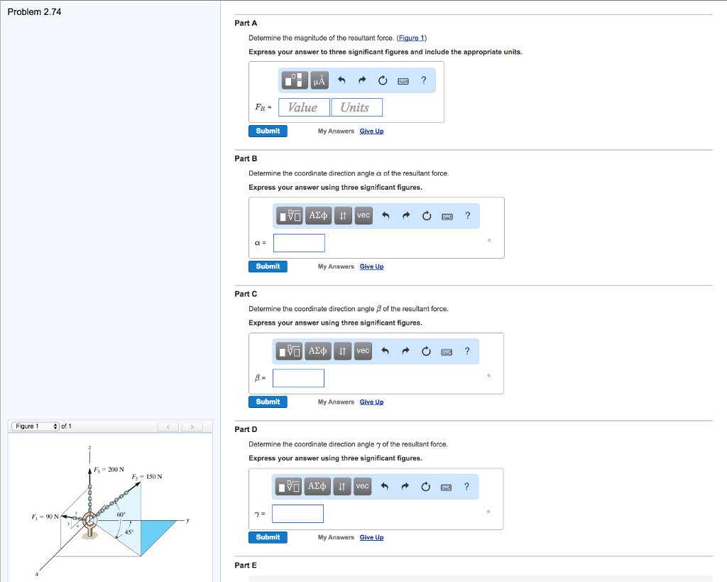 Solved Determine the magnitude of the resultant force. | Chegg.com