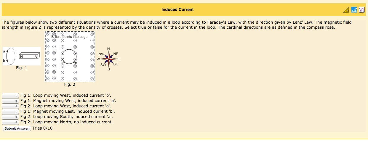 Solved Induced Current The figures below show two different | Chegg.com
