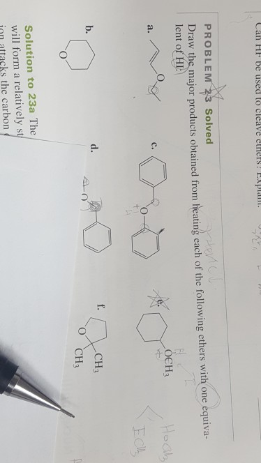 Solved Can HF be used to cleave etherS! EXDlain PROBLEM 23 | Chegg.com