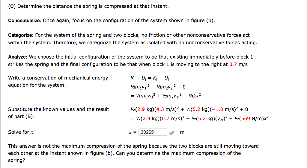 Solved A block of mass m1 = 2.9 kg initially moving to the | Chegg.com