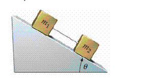 Solved Two blocks of masses m1 and m2 are sliding down an | Chegg.com